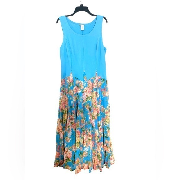 Vasana | Dresses | Vasna Boho Floral Maxi Dress Sleeveless Blue Orange ...